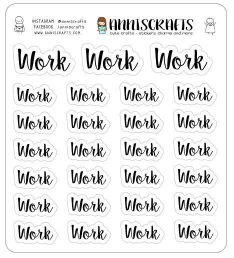 27 Script Work Planner Stickers Handwritten Font Stickers Planner ...